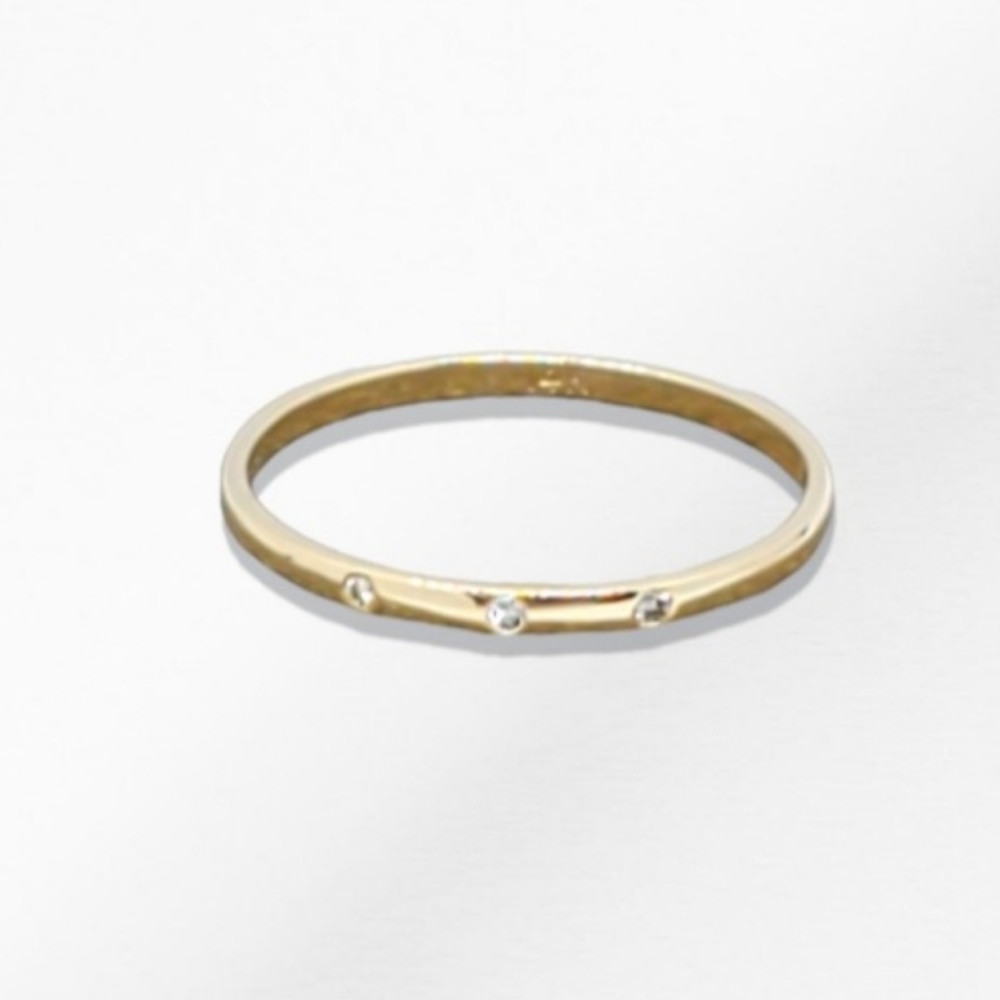 14k 3 Point Diamond Band Ring - Gem